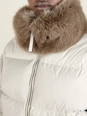 Balenciaga Plush-trimmed Padded Quilted Shell Down Jacket - White