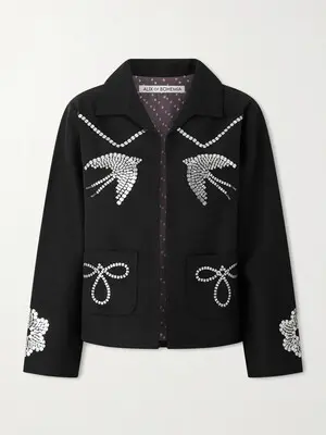 Alix Of Bohemia Francis Lovebird Embellished Silk Jacket