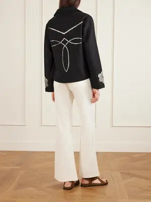 Alix Of Bohemia Francis Lovebird Embellished Silk Jacket