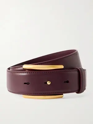 Alaïa Embellished Leather Belt - Burgundy