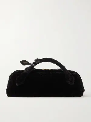 Alaïa Le Teckel Shearling Clutch - Black