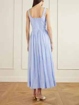 Aje Mist Pleated Paneled Lyocell-blend Midi Dress