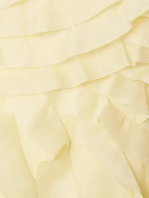 Aje Allairie Strapless Ruffled Faille Gown - Yellow