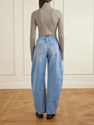 Alaïa Ribbed Wool Turtleneck Bodysuit - Brown