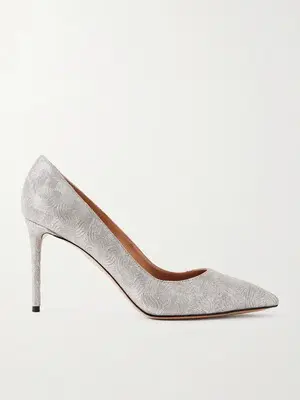 Ostrich Embossed Leather Pumps