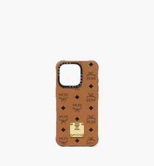 Mcm Iphone 16 Pro X Casetify Brass Plate Bioveg Iphone Case - Cognac