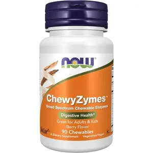 NOW FOODS Chewyzymes 90 Chewable Tablets - One-color