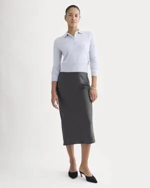 Everlane Slip Skirt In Silk Charmeuse - Graphite
