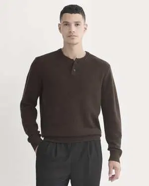 Everlane Wool Cashmere Henley Sweater - Americano