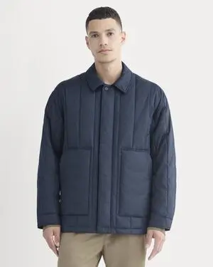 Everlane Renew Vertical-quilted Jacket - Navy