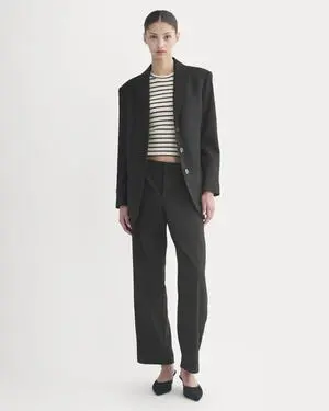Everlane Tailored Wool Blend Straight-leg Trousers - Black