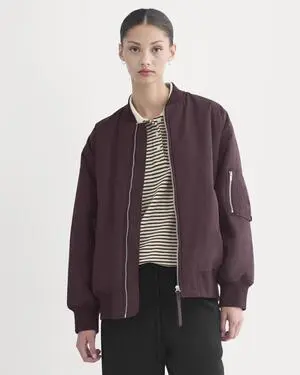 Everlane Renew Oversized Puffer Bomber - Deep Plum