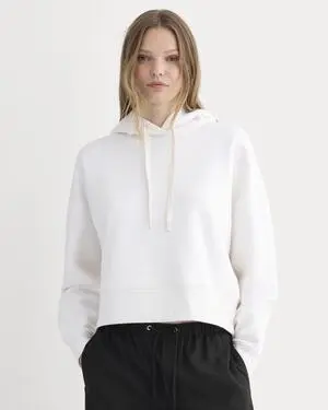 Everlane Cropped Luxe Fleece Hoodie - Bone