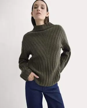 Everlane Funnel-neck Wool Cashmere Sweater - Heather Beech