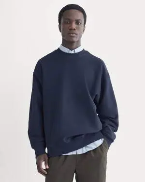 Everlane Twill Terry Jacquard Crewneck Sweatshirt - Navy