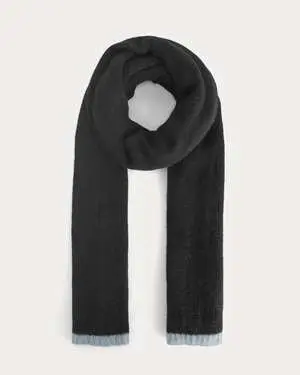 Everlane Plush Alpaca Scarf - Black/ Skyway