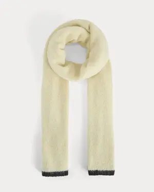 Everlane Plush Alpaca Scarf - Bone/ Black
