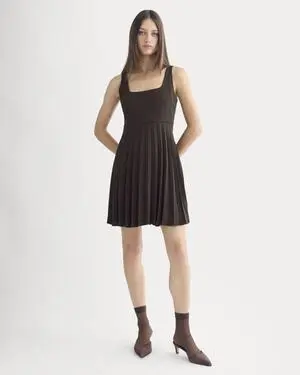Everlane Drapey Crepe Mini Dress - Dark Chocolate