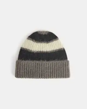 Everlane Plush Alpaca Beanie Mid Grey Heather/black/bone