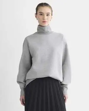 Everlane Luxe Fleece Turtleneck - Vintage Heather Grey