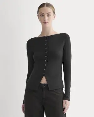 Everlane Button-up Butterluxe Top - Black