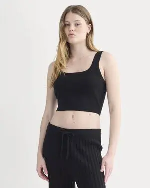 Everlane Cashmere Cropped Tank Top Sweater - Black