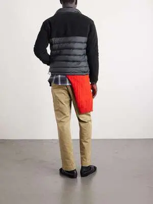 Moncler Panelled Fleece And Quilted Shell Down Jacket - Black