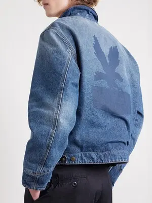 CHERRY LOS ANGELES Corduroy-trimmed Denim Work Jacket - Blue