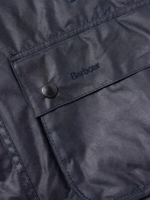 Barbour Bedale Corduroy-trimmed Waxed-cotton Jacket - Blue