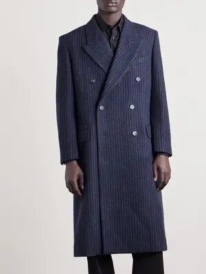 BODE Waldorf Double-breasted Pinstriped Virgin Wool Coat