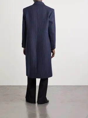 BODE Waldorf Double-breasted Pinstriped Virgin Wool Coat