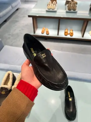 Miu Miu Leather Loafer - Black