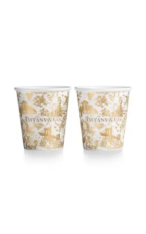 Tiffany & Co. Exclusive Set-of-two Toile China Coffee Cups - Metallic