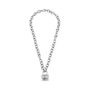 Balenciaga Bb Padlock Necklace - Silver