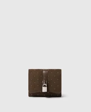 Stella McCartney Ryder Studded Tri-fold Wallet - Moka