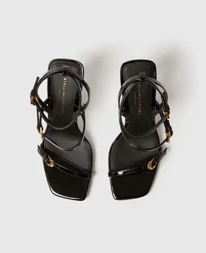 Stella McCartney Elsa Patent Heeled Sandals - Black