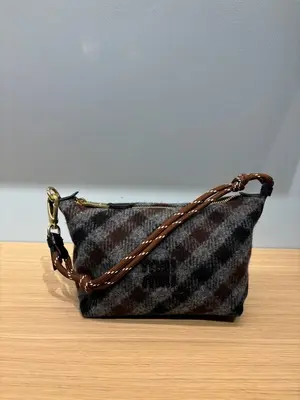 Miu Miu Plaid Wool Handbag Black - Grey, Brown