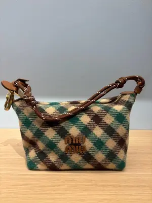 Miu Miu Plaid Wool Handbag