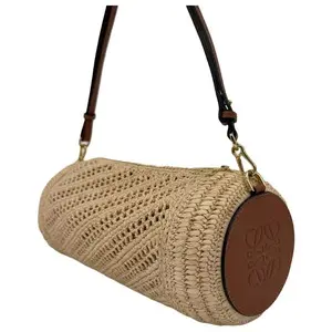 Loewe Wicker Bracelet Pouch Handbag - Beige