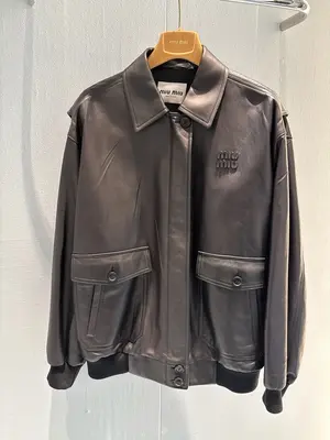 Miu Miu Leather Aviator Jacket