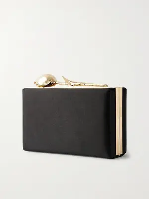Erdem Bloom Embellished Satin Clutch