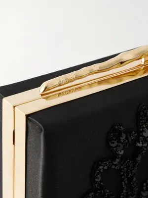 Erdem Bloom Embellished Satin Clutch