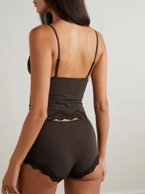 SKIMS Fits Everybody Lace Triangle Cami - Brown