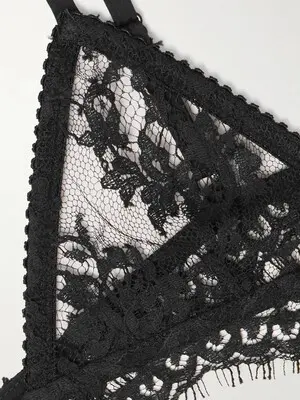 Dolce & Gabbana Micro Cotton-blend Lace Soft-cup Triangle Bra