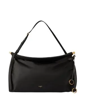 Alaïa Click E/w Large Leather-trimmed Shoulder Bag - Black