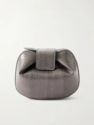 Gabriela Hearst Soft Demi Snake-effect Leather Clutch - Gray