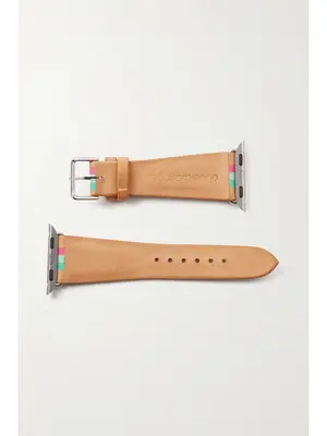 LACALIFORNIENNE Striped Leather Watch Strap