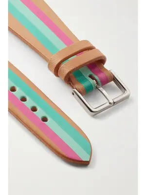 LACALIFORNIENNE Striped Leather Watch Strap
