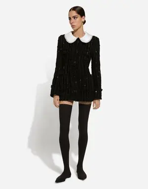 Dolce & Gabbana Tweed Jacket With Micro-sequin Embellishment