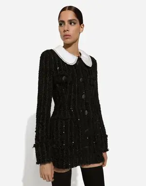 Dolce & Gabbana Tweed Jacket With Micro-sequin Embellishment